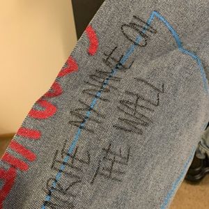 Jackets & Coats | Denim Jacket With Writing On It | Poshmark